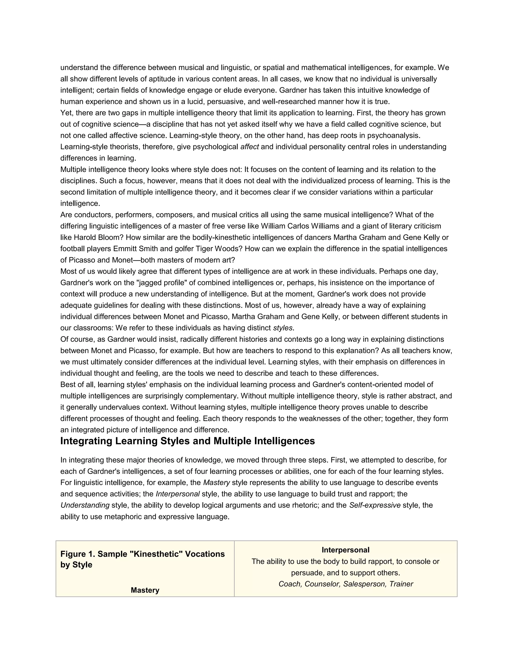 Teaching for multiple intelligences | PDF