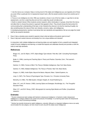 Teaching for multiple intelligences | PDF
