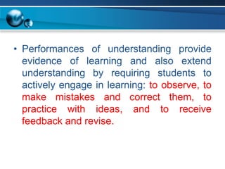 Teaching for understanding | PPTX