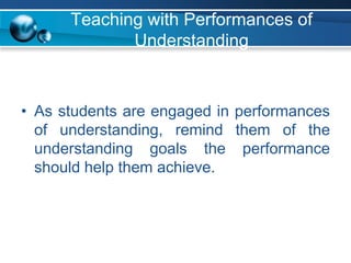 Teaching for understanding | PPTX