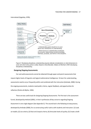 Teaching for Understanding Framework in Practice | PDF