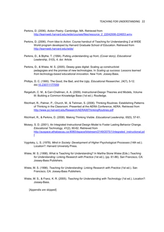 Teaching for Understanding Framework in Practice | PDF