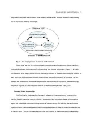 Teaching for Understanding Framework in Practice | PDF