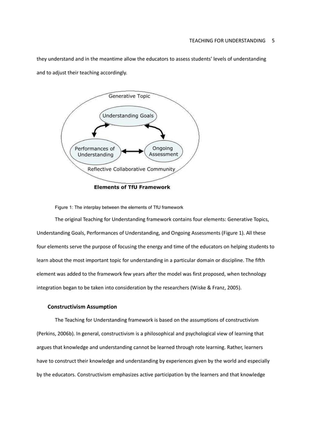 Teaching for Understanding Framework in Practice | PDF