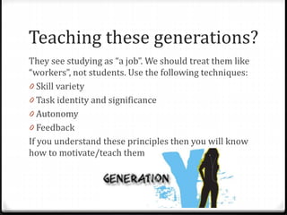 Teaching Generation Y and Z in FET Colleges | PPT
