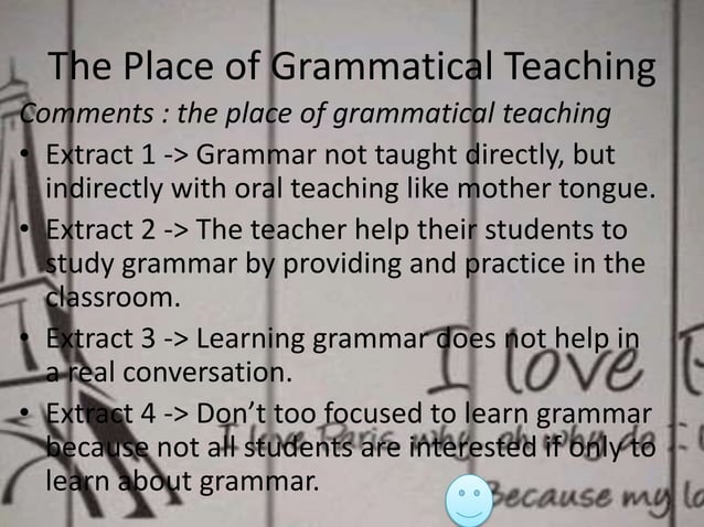 Teaching grammar | PPTX | Educational Assessment | Education