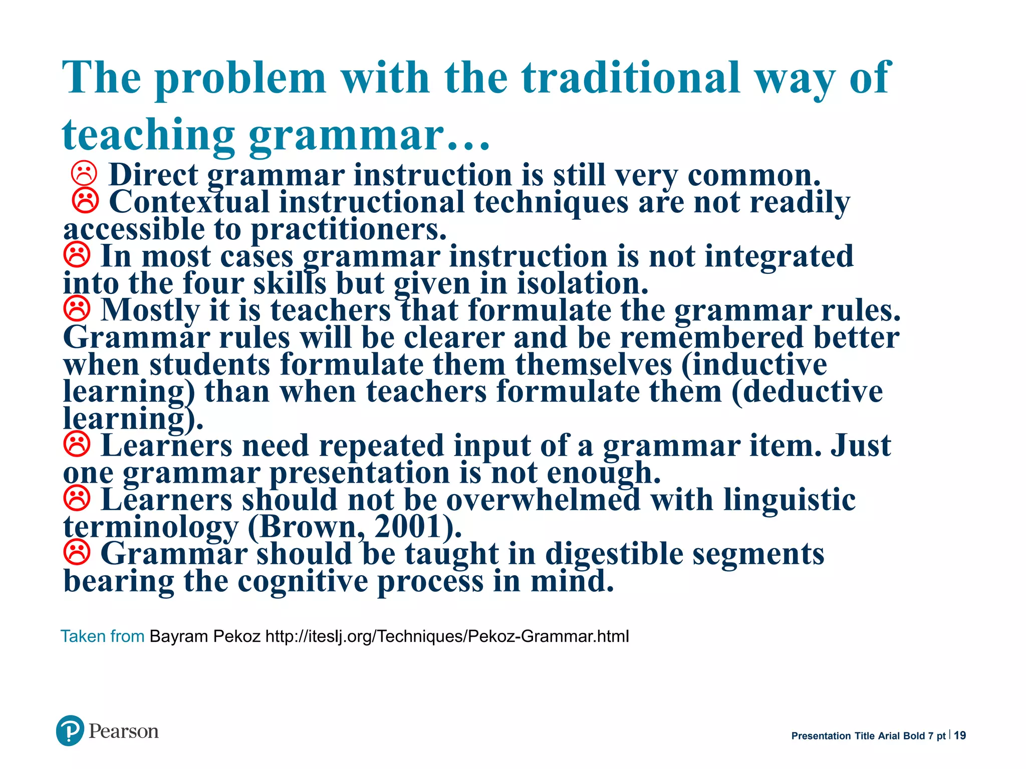 Teaching grammar communicatively. | PPTX
