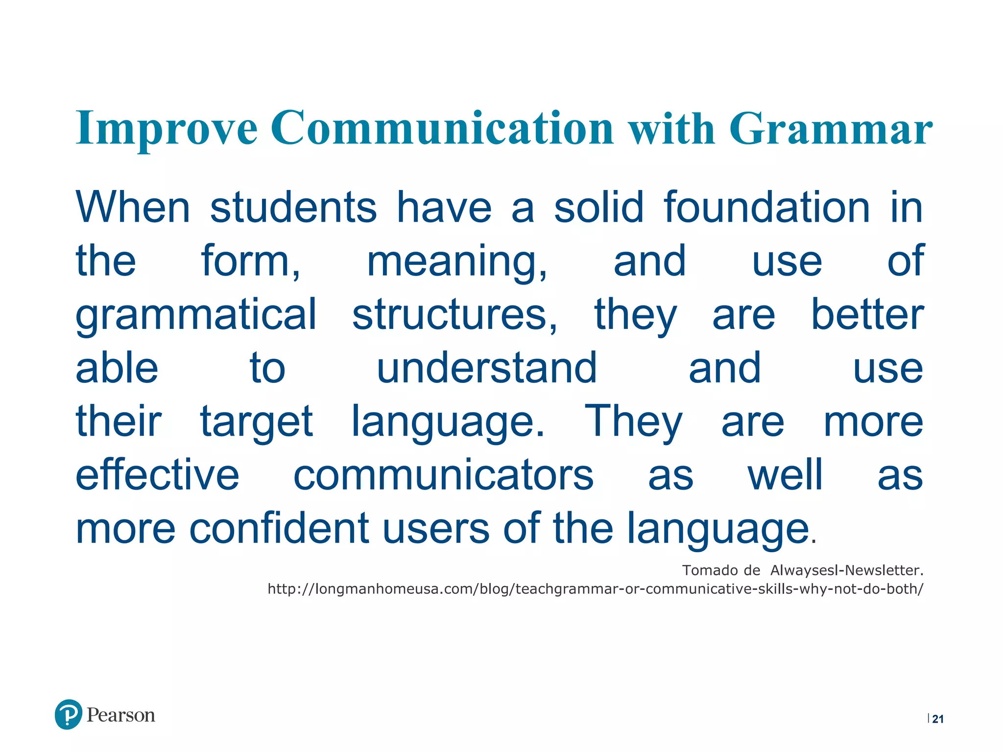 Teaching grammar communicatively. | PPTX