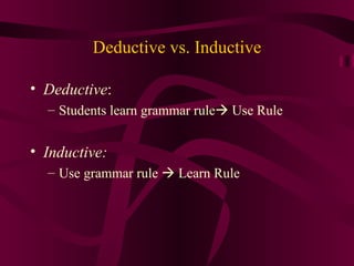 Teaching grammar in the classroom | PPT