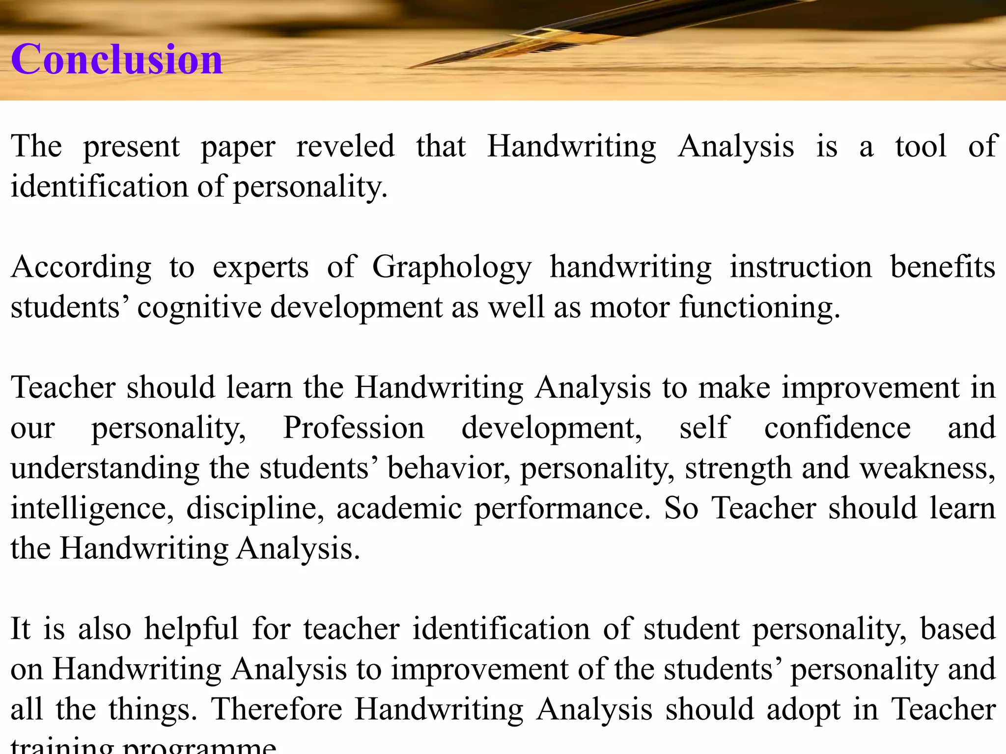 Teaching handwriting analysis | PPTX