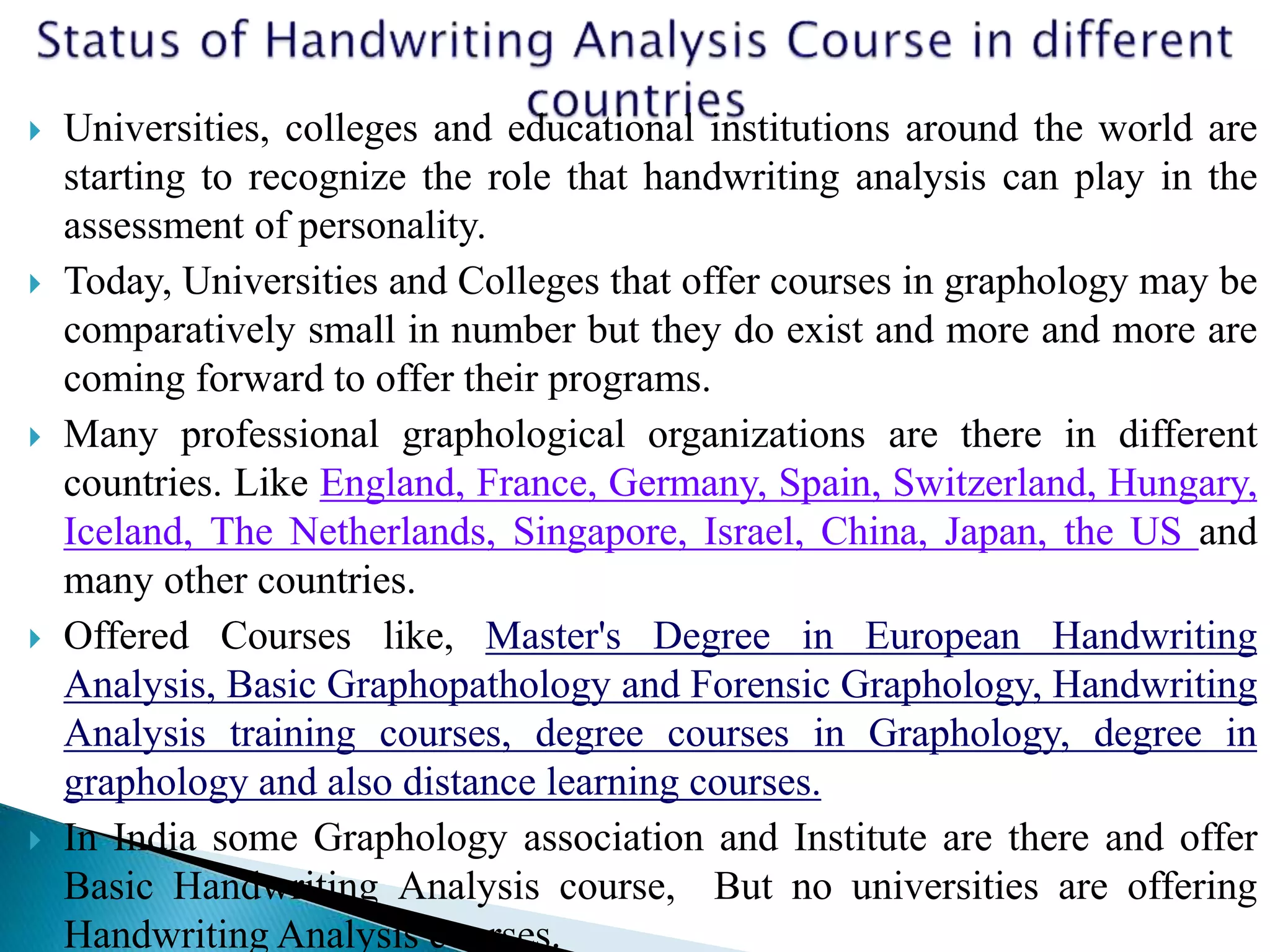 Teaching handwriting analysis | PPTX