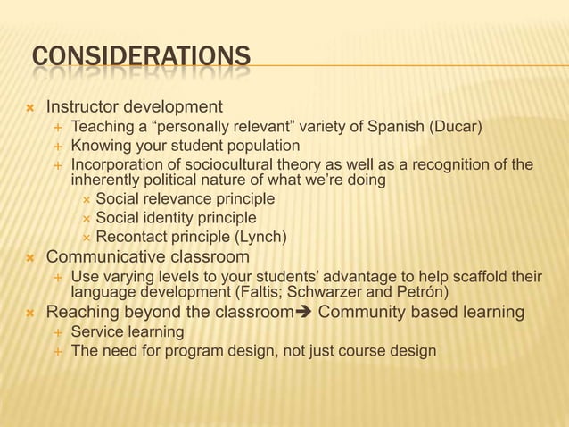 Teaching heritage speakers of spanish | PPTX | Education