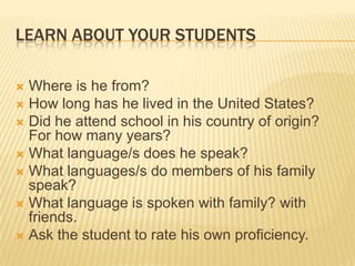 Teaching heritage speakers of spanish | PPTX | Education