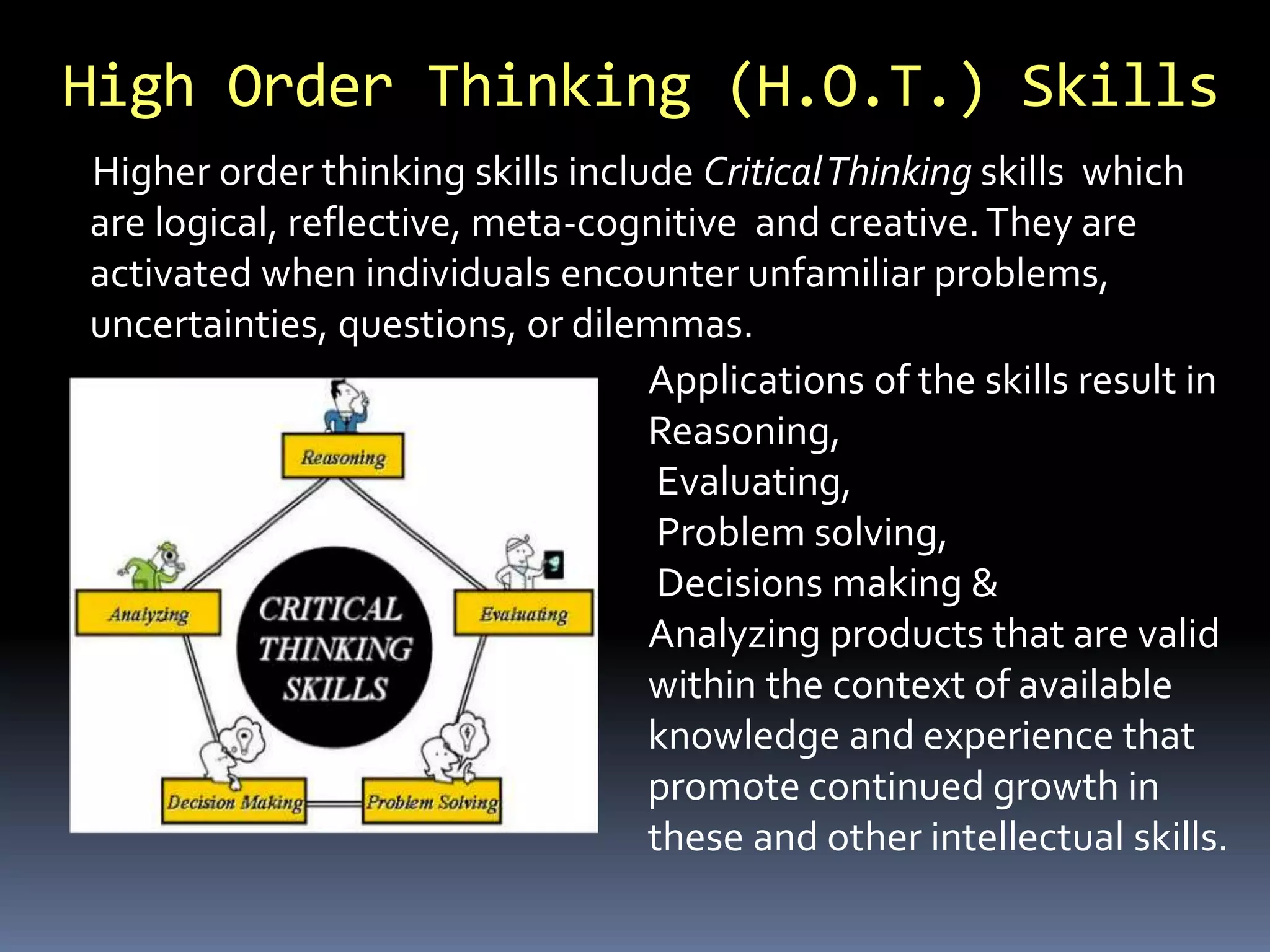 Teaching Higher Order Thinking & 21st Century Skills | PPTX