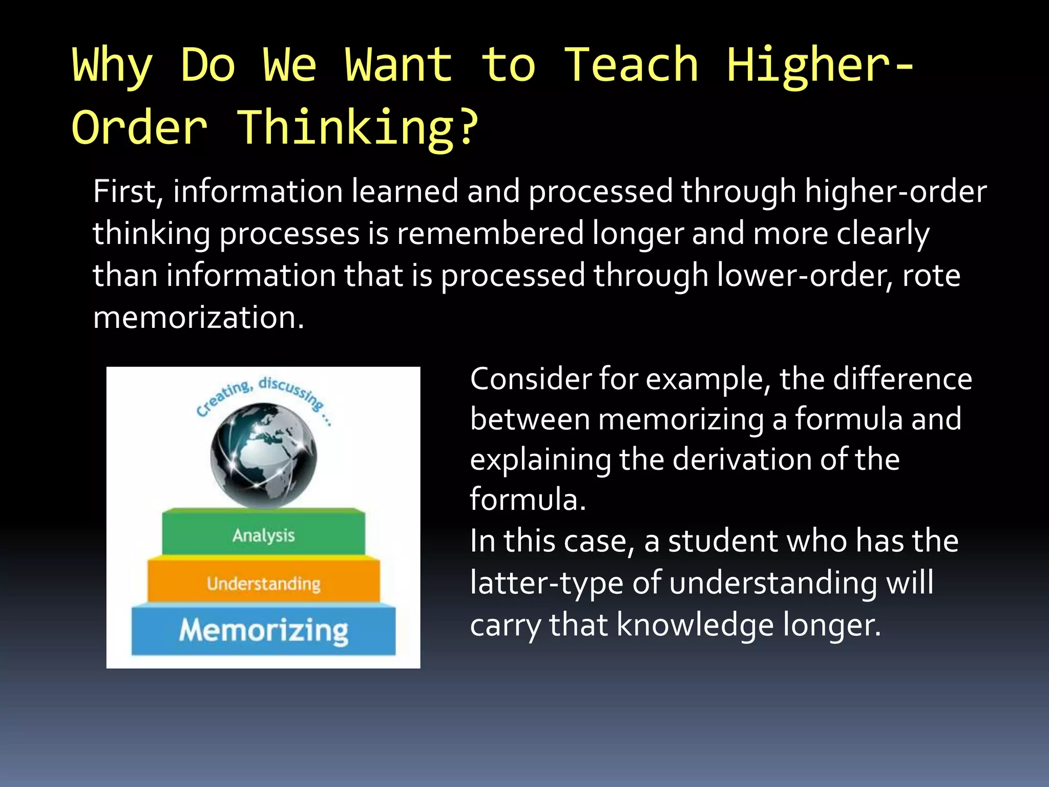 Teaching Higher Order Thinking & 21st Century Skills | PPTX