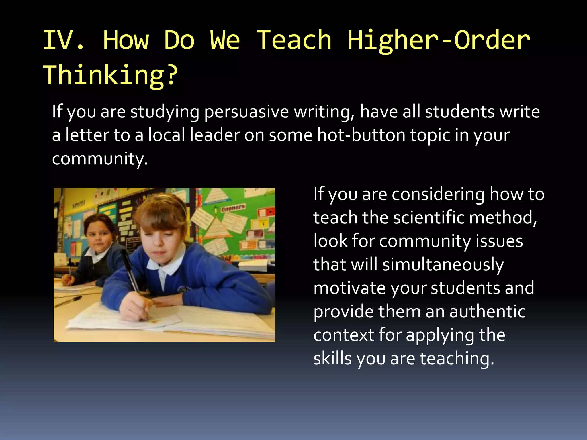 Teaching Higher Order Thinking & 21st Century Skills | PPTX