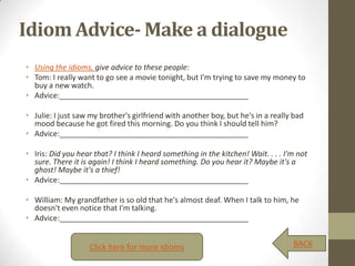 Teaching idioms, idiom test | PPT