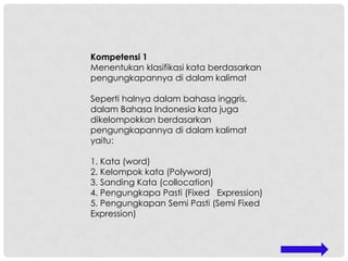 Teaching Indonesian for Foreign People based on Classification of Word ...