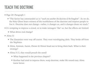 Teaching in the Savior's Way: Part 3 Teach the Doctrine | PDF
