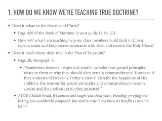 Teaching in the Savior's Way: Part 3 Teach the Doctrine | PDF