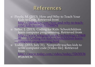 Teaching Kids To Code | PPT
