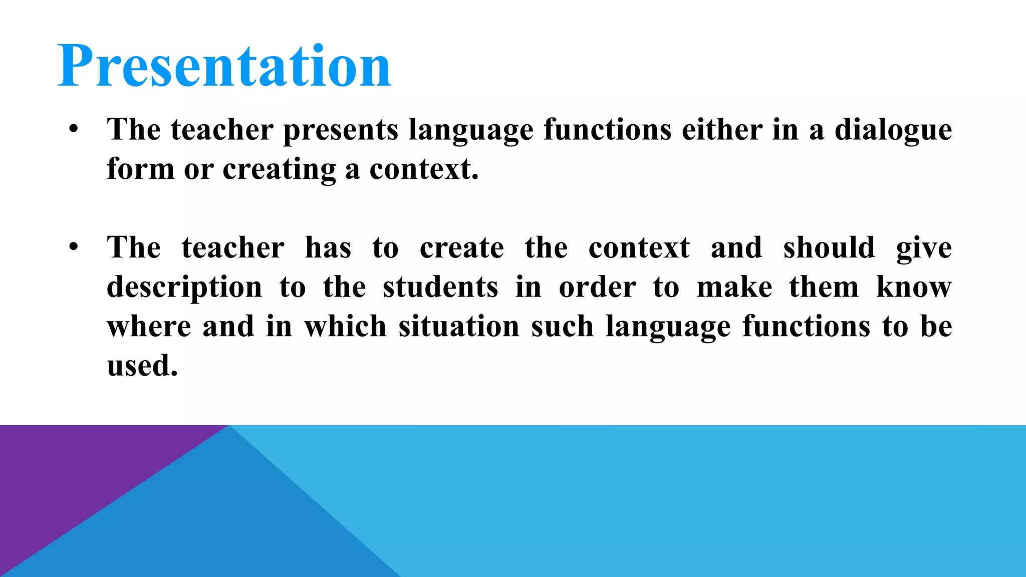 Teaching language functions | PDF
