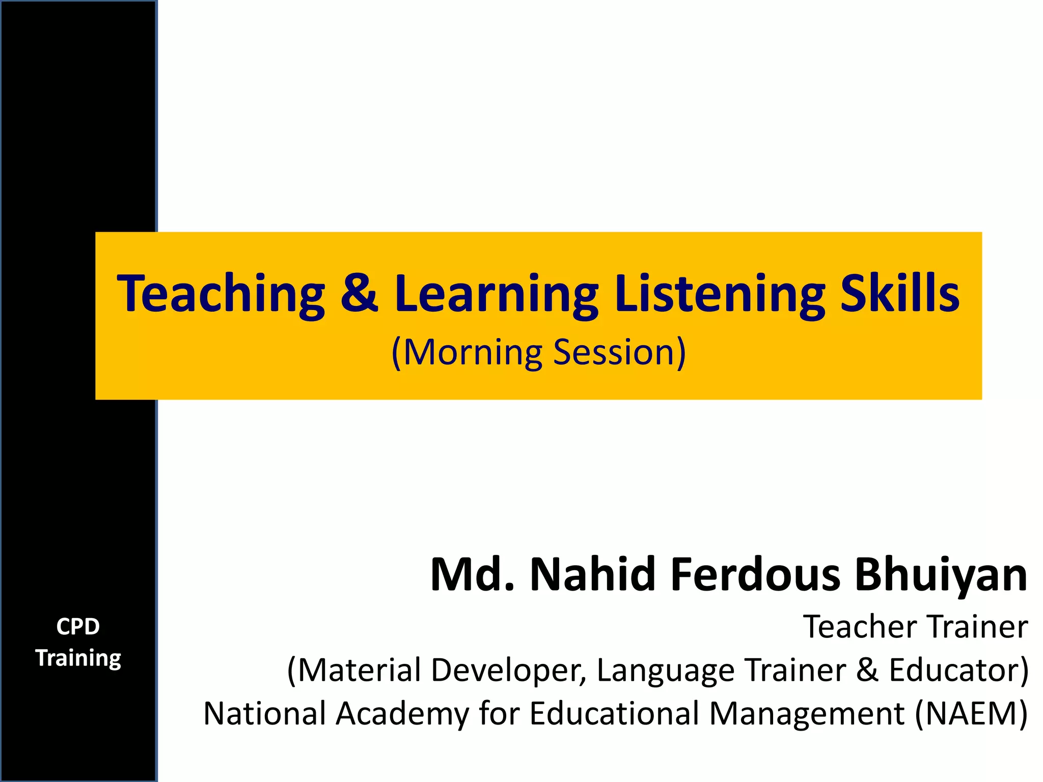 Teaching & learning listening skill | PPT