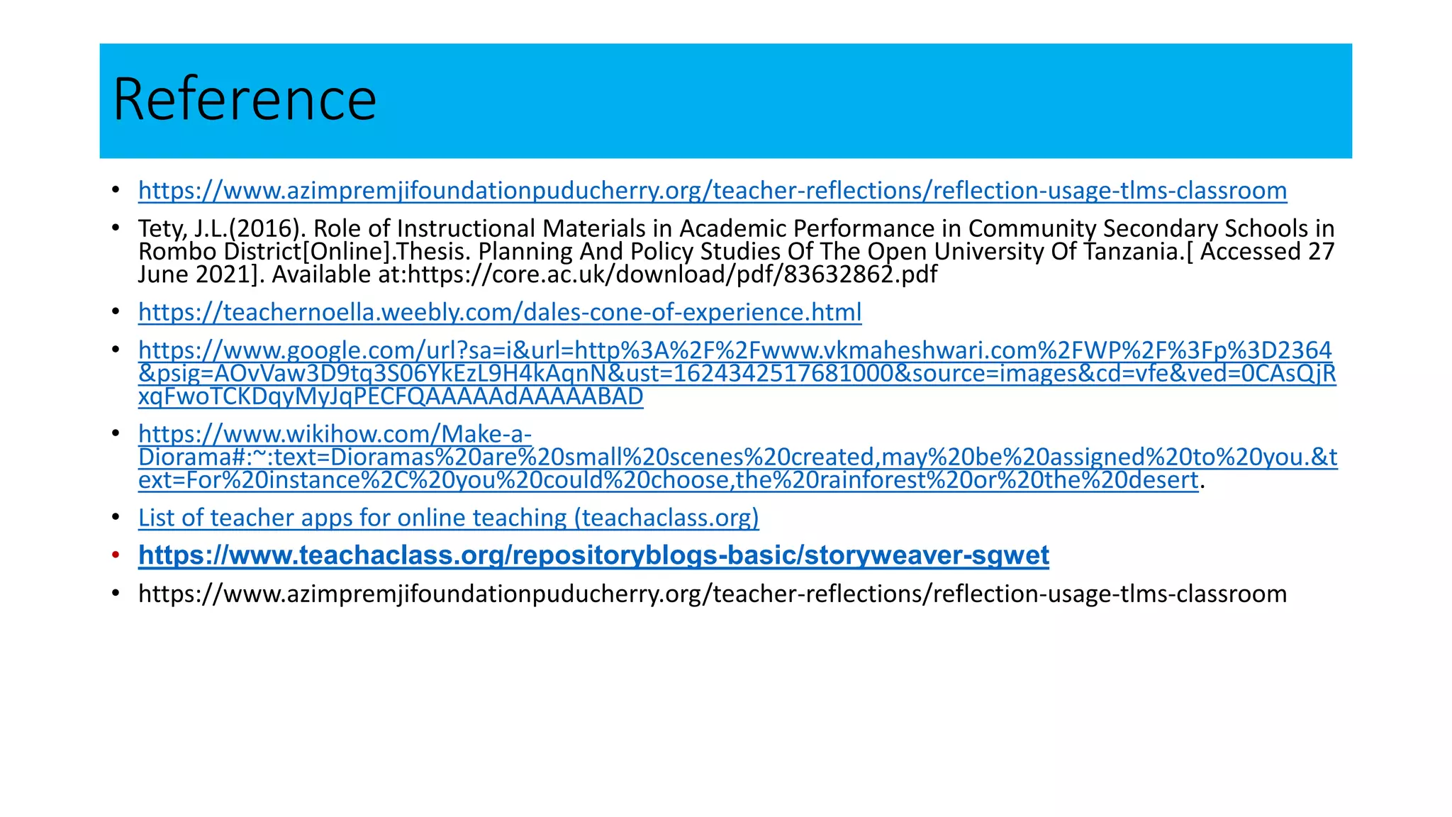 Teaching Learning Materials | PPTX