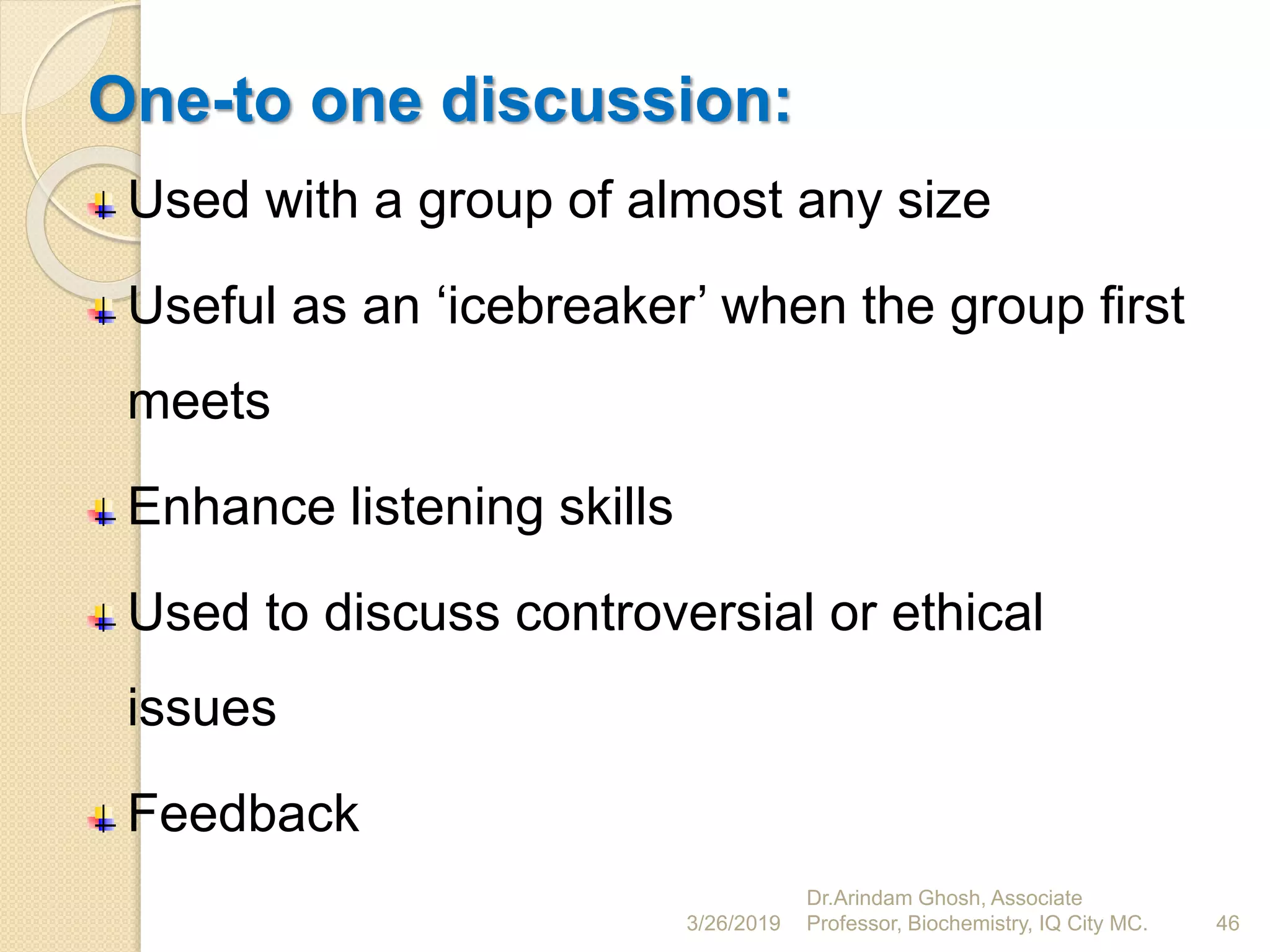 Teaching learning methods mci revised basic course workshop curriculum ...