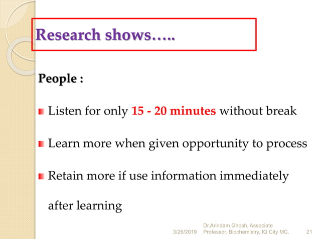 Teaching learning methods mci revised basic course workshop curriculum ...