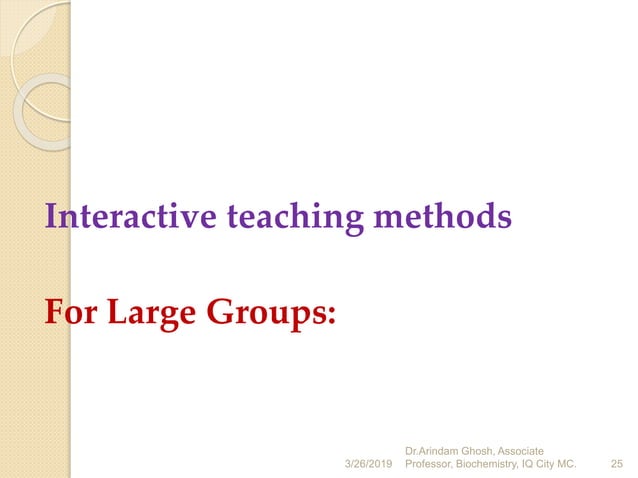 Teaching learning methods mci revised basic course workshop curriculum ...