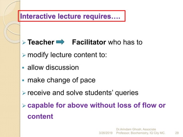 Teaching learning methods mci revised basic course workshop curriculum ...