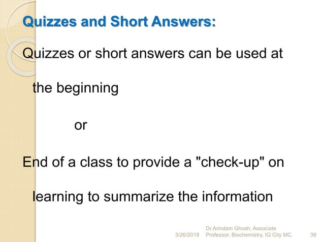Teaching learning methods mci revised basic course workshop curriculum ...