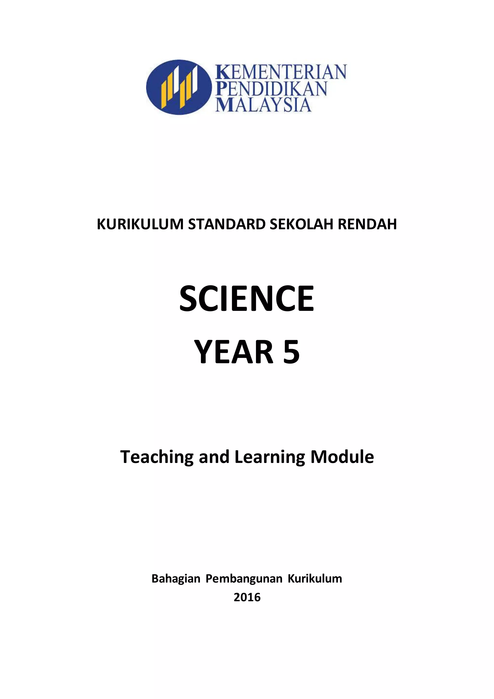 Teaching learning module kssr science year 5 1st edition | PDF