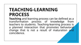teaching learning process-1. principles and barriers | PPTX