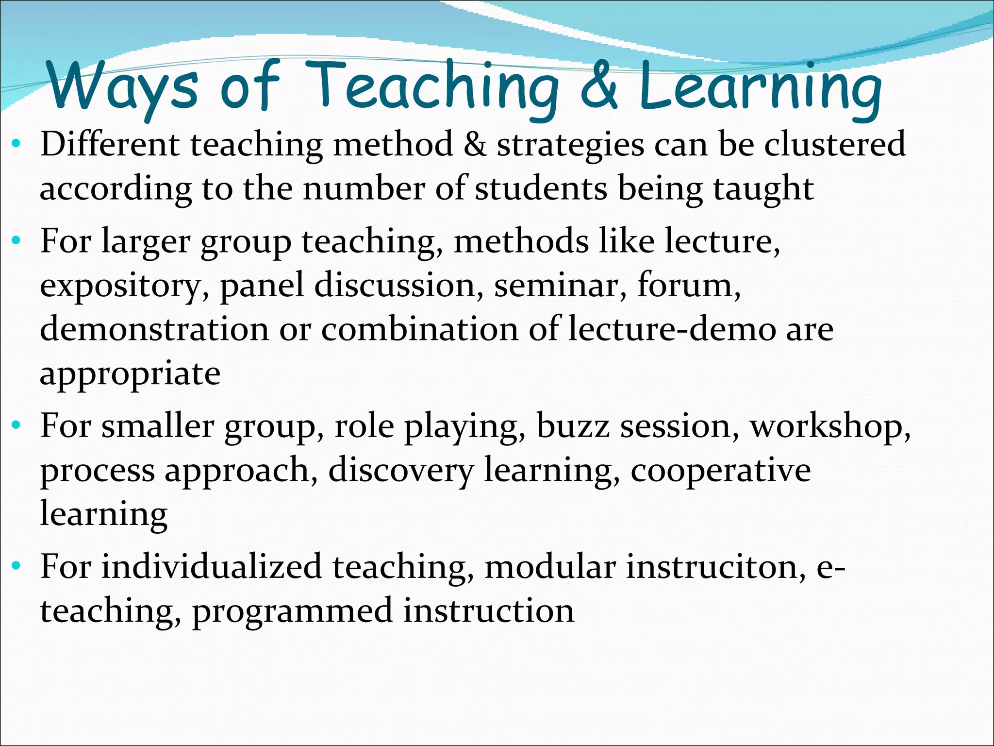 Teaching &learning process | PPT