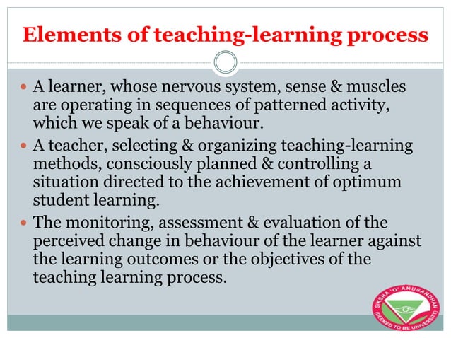 Teaching learning process | PPTX | Education