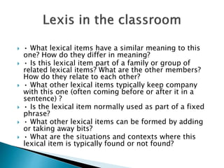Teaching lexis | PPTX
