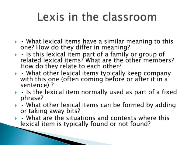Teaching lexis | PPTX
