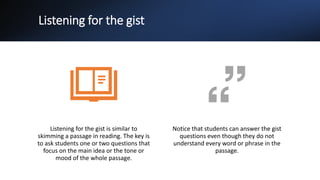 Teaching Listening presentation for students | PPTX