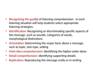 TEACHING LISTENING for Students through listening exercise | PPT