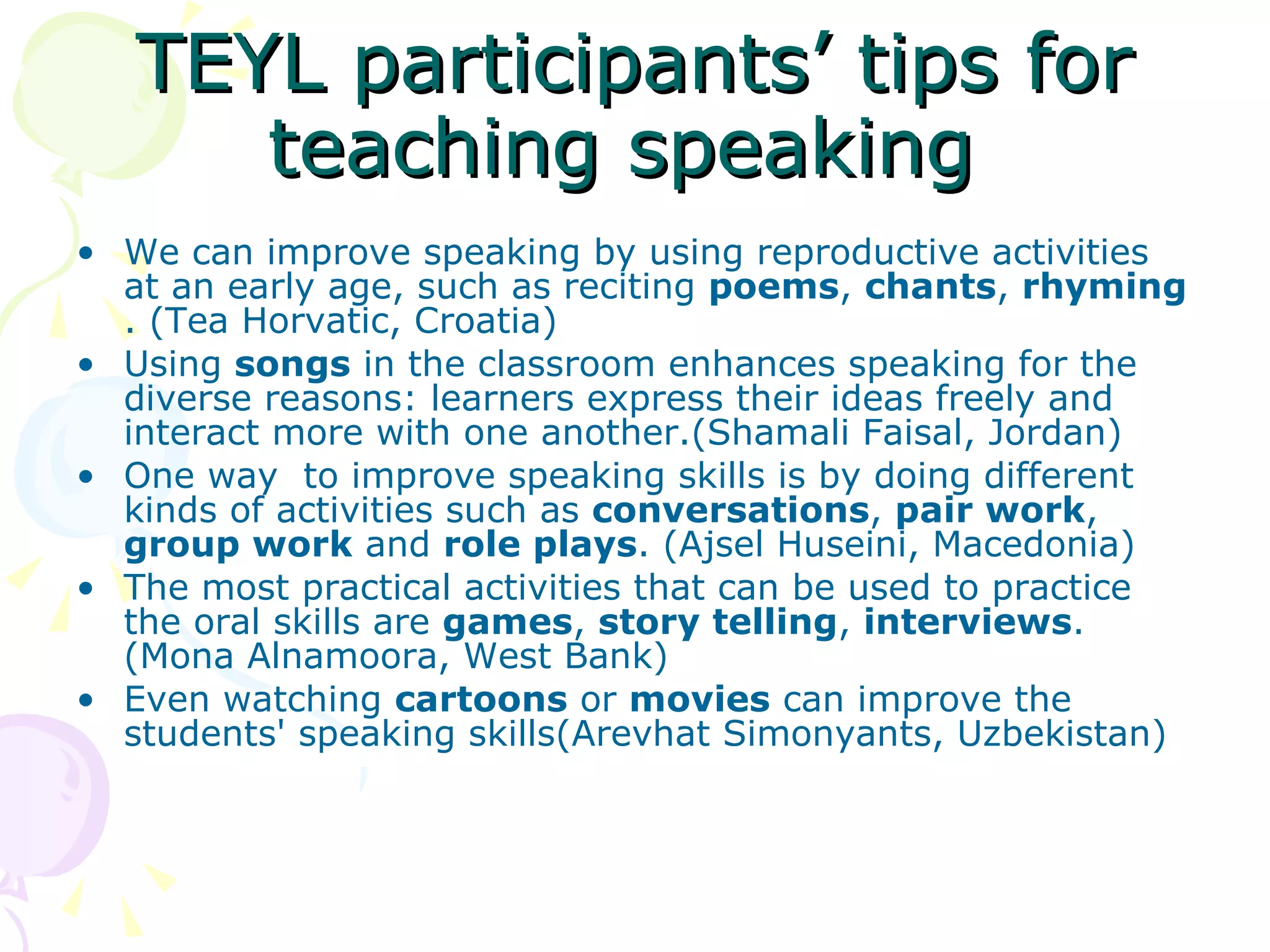 Teaching listening and speaking | PPT