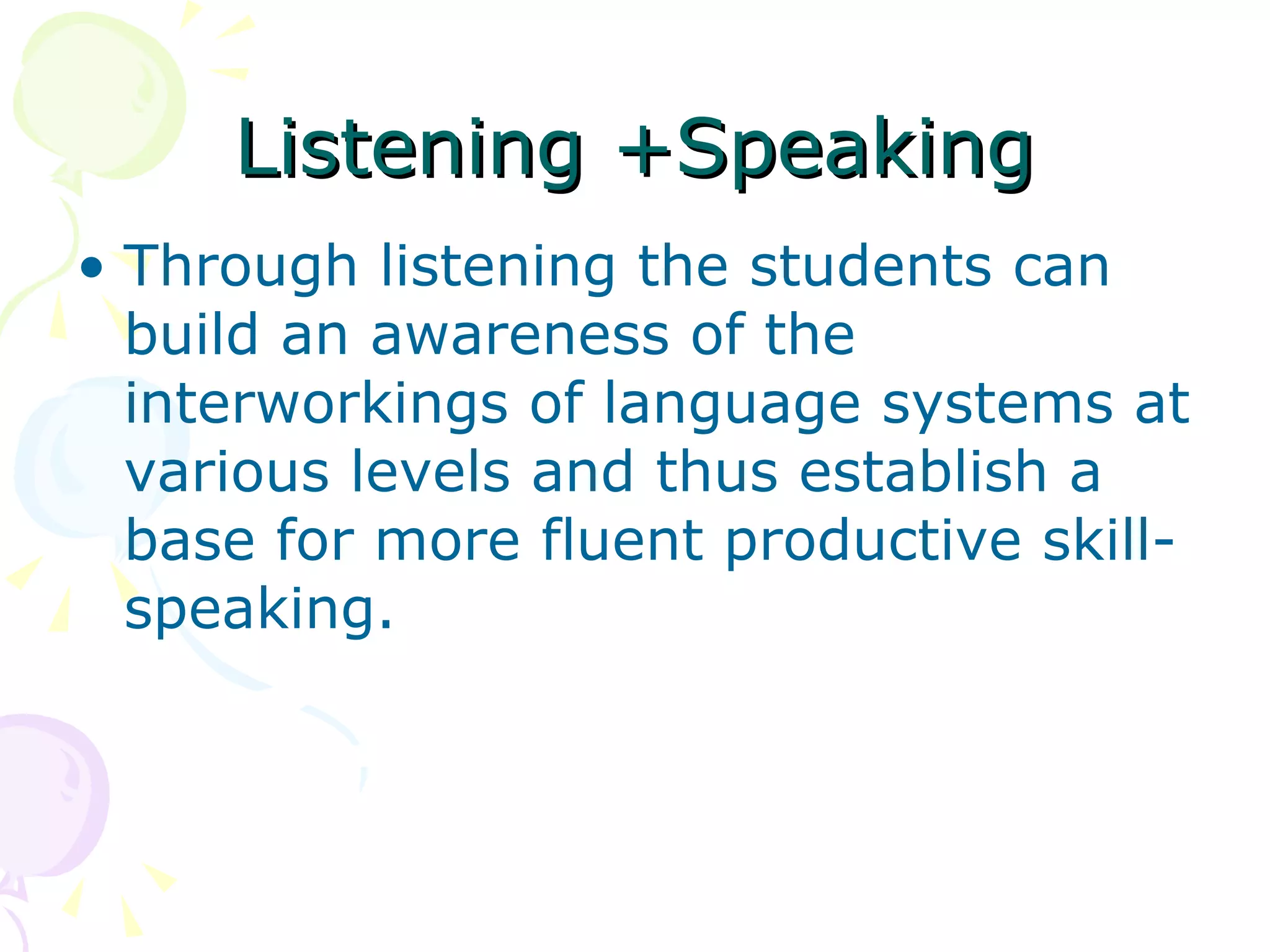 Teaching listening and speaking | PPT