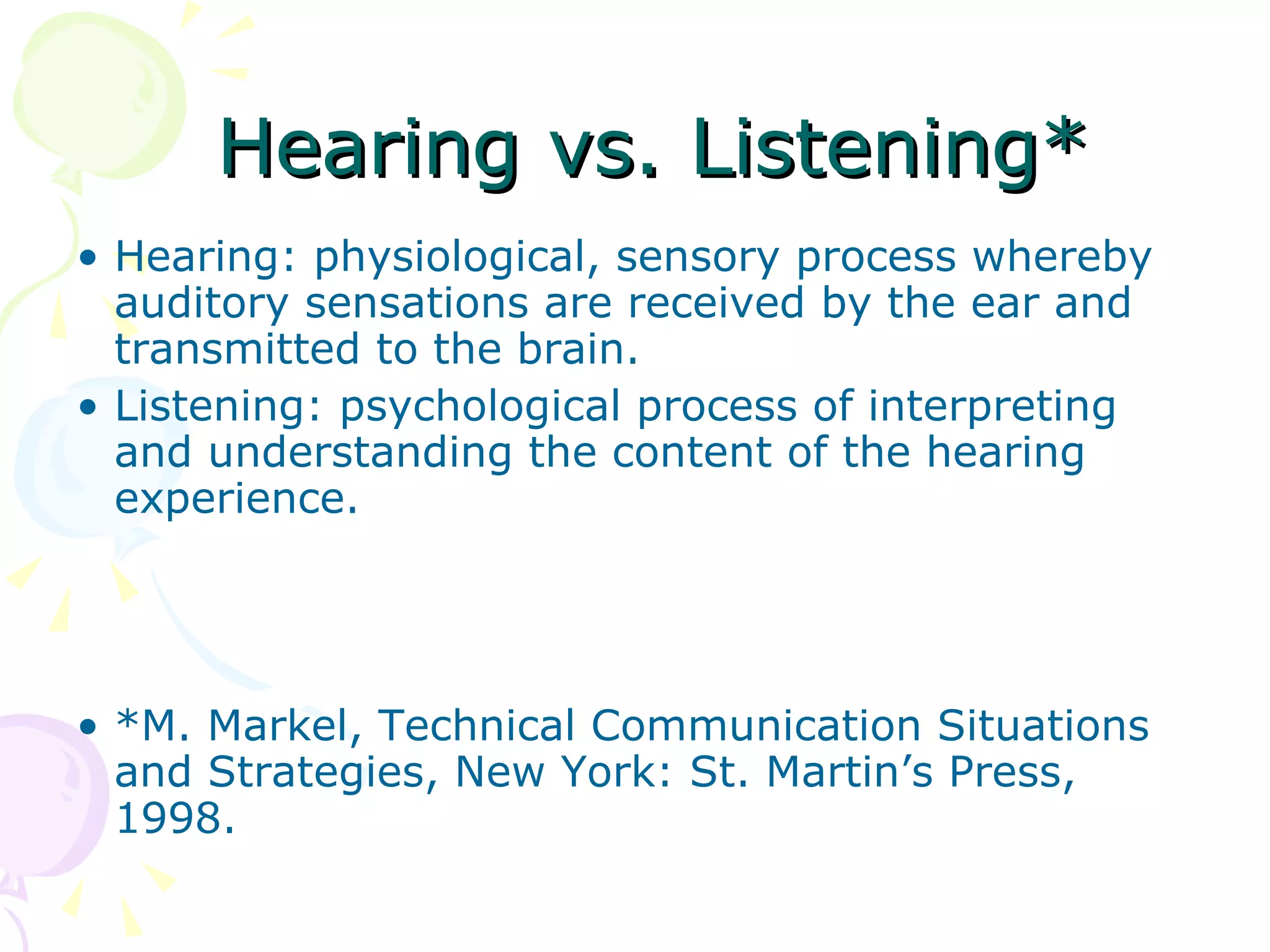Teaching listening and speaking | PPT