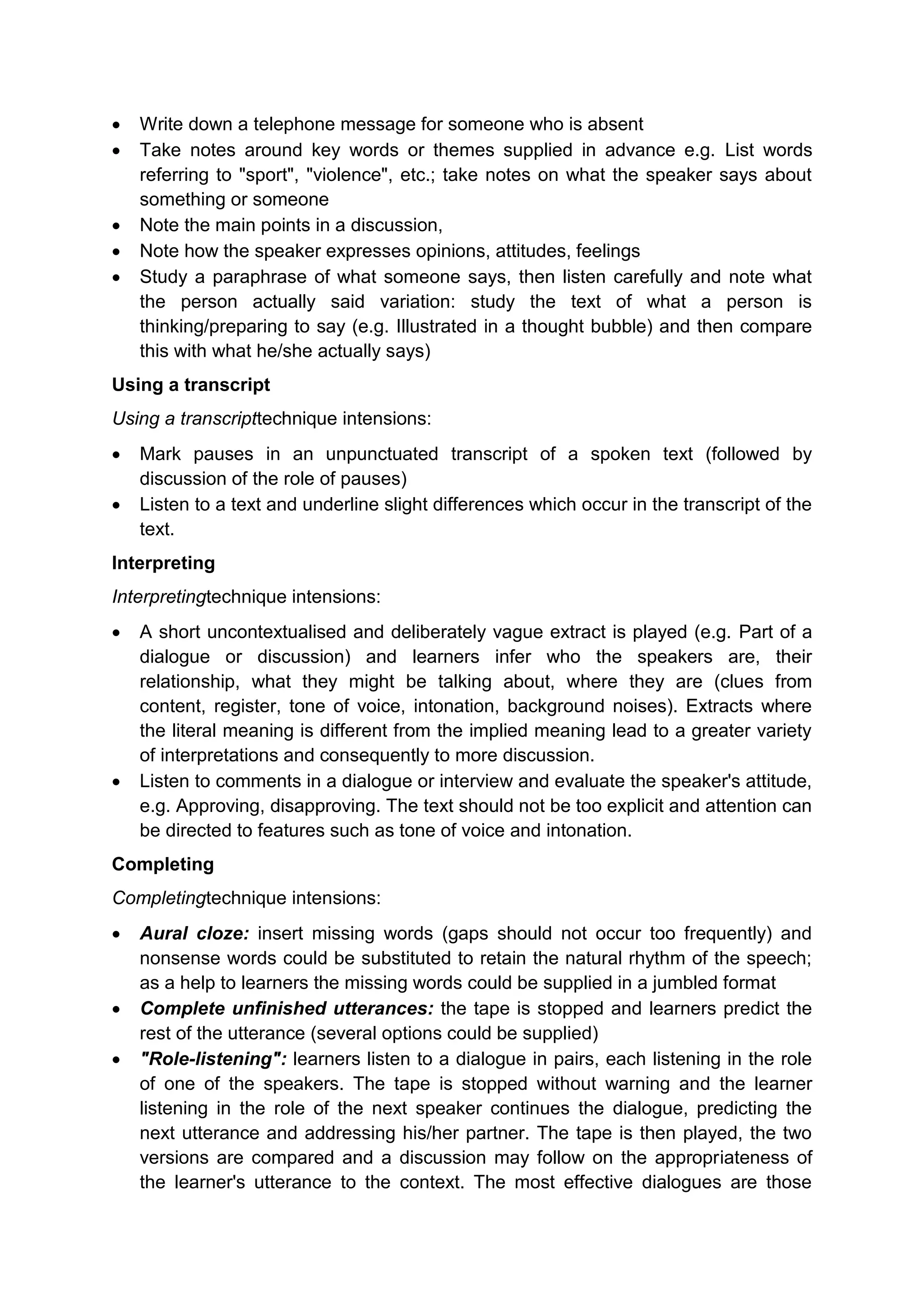 Teaching listening (by shyam pandey) | PDF