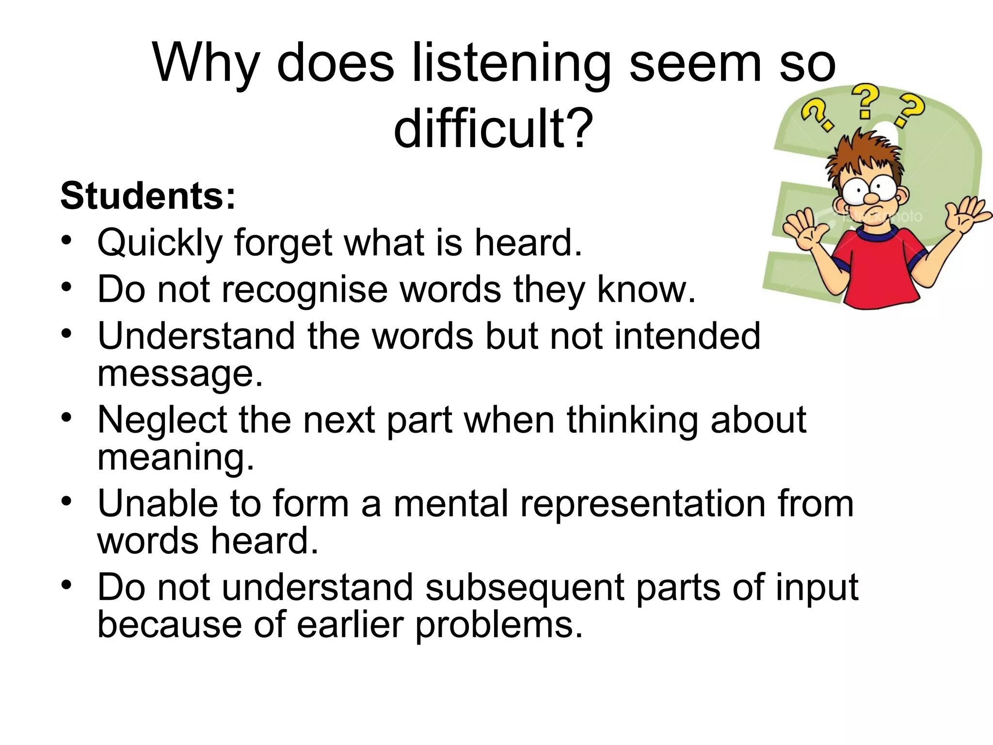 Teaching listening ppt | PPT