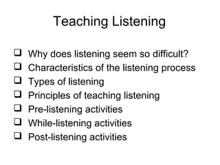 Teaching listening ppt | PPT