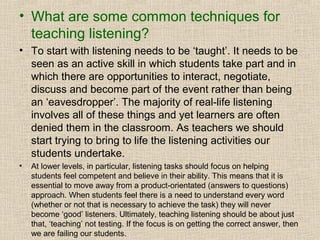 Listening & speaking skills teaching | PPT