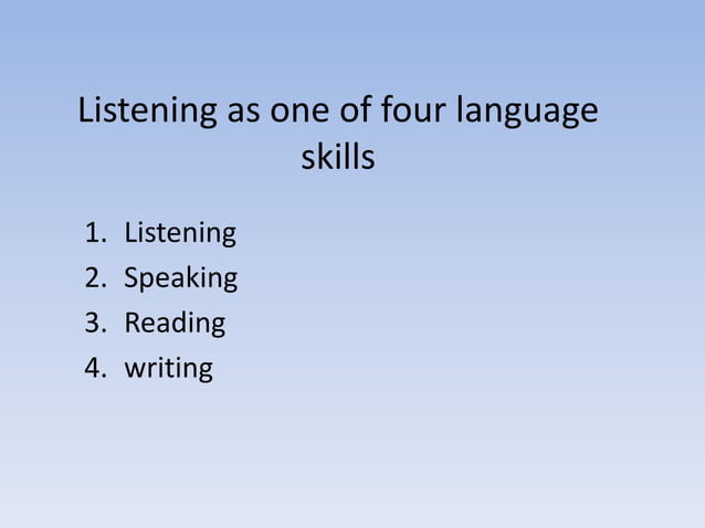 Teaching listening to young learners | PPTX | Education