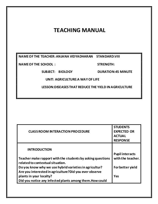 Teaching Manual 1 Teaching Manual 1